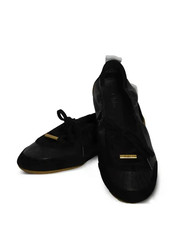 Chloé Kick Ballerina Lace-up Ballet Flats - Black