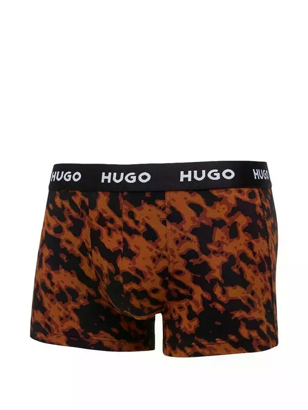 Hugo Logo-waistband Patterned Trunks