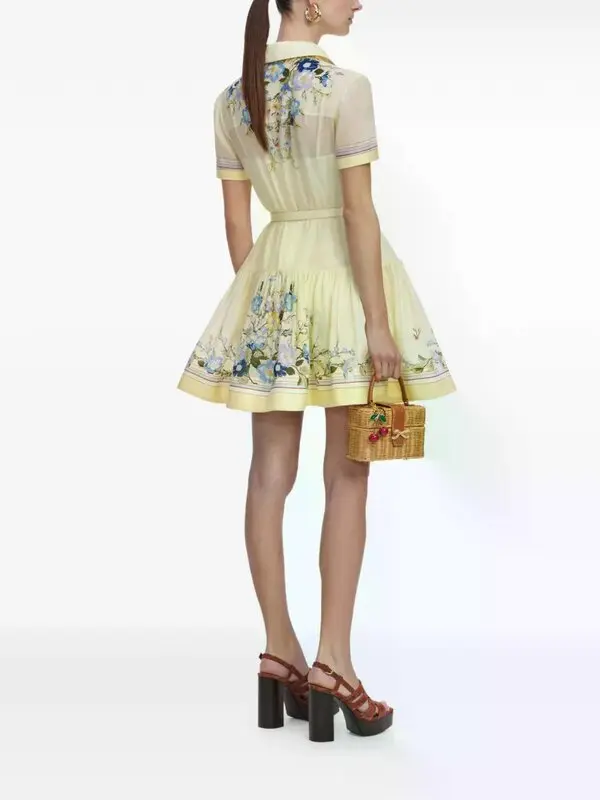 SELF-PORTRAIT Floral-print Belted Shirt Dress