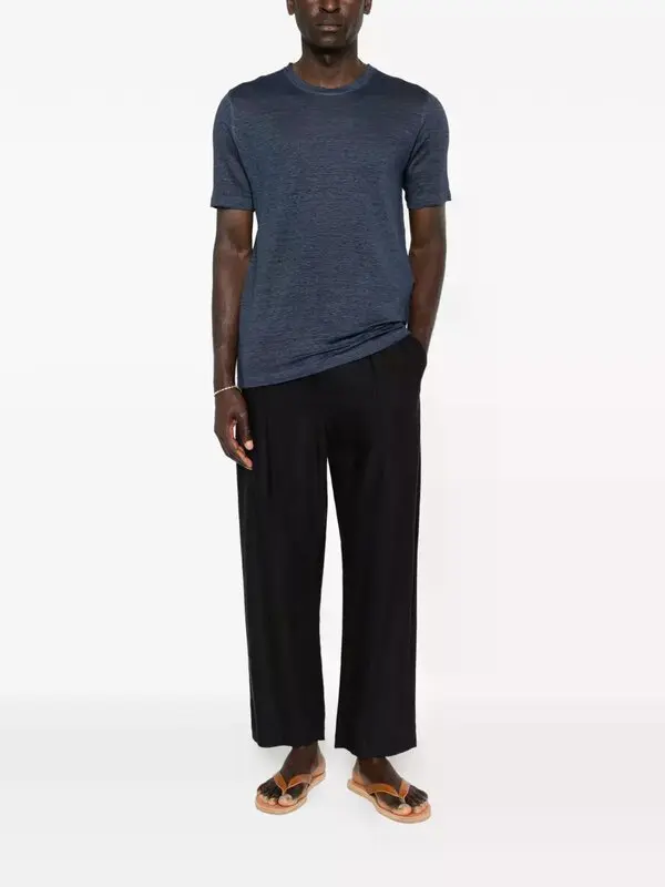 120% Lino Crew-neck Linen T-shirt