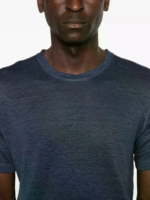 120% Lino Crew-neck Linen T-shirt