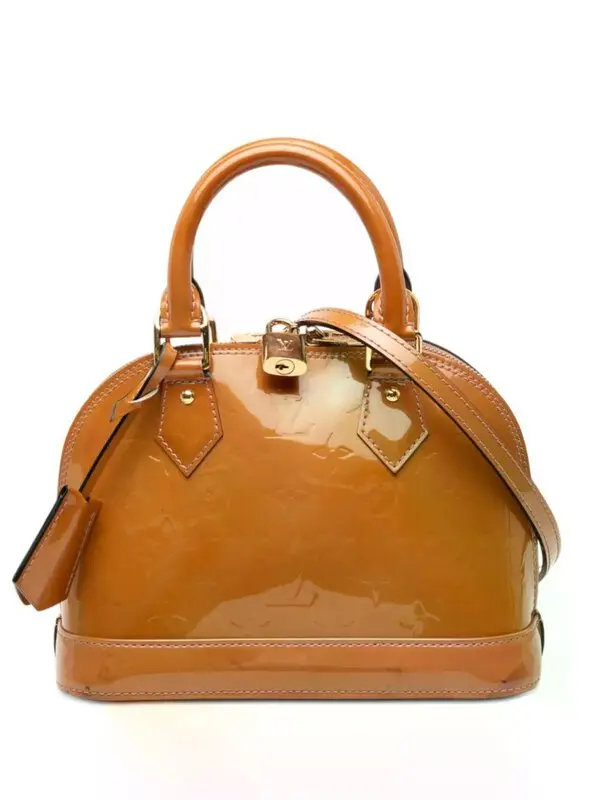 LOUIS VUITTON Monogram Vernis Alma Bb Satchel - Brown