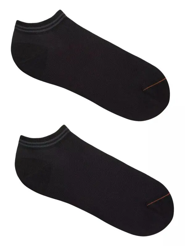 Zegna Stripe-detail Ankle Socks - Black
