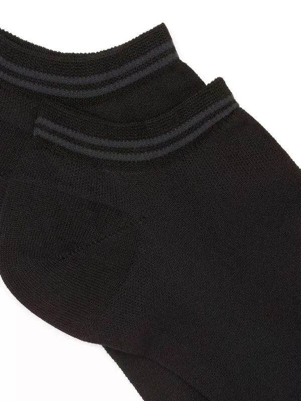 Zegna Stripe-detail Ankle Socks - Black