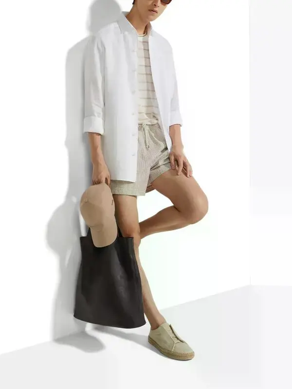 Zegna Striped Swim Shorts - Neutrals