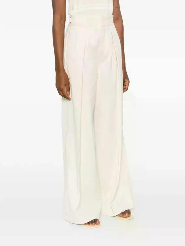 ERMANNO FIRENZE Pleated Striped Trousers