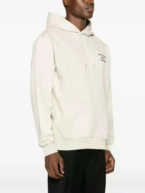 Drole De Monsieur Slogan Hoodie Sweatshirt - Neutrals
