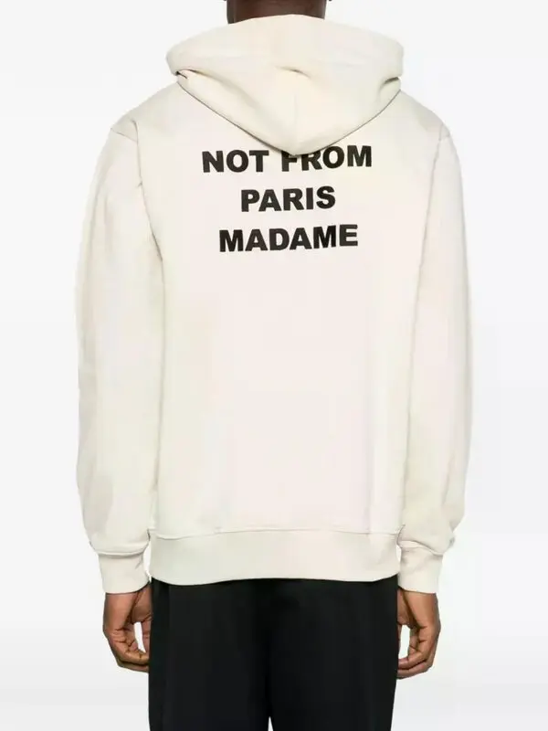 Drole De Monsieur Slogan Hoodie Sweatshirt - Neutrals