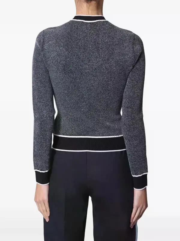 Off-White Knitted Cropped Sweater - Grey