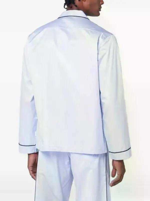 TEKLA Piped-trim Pajama Shirt