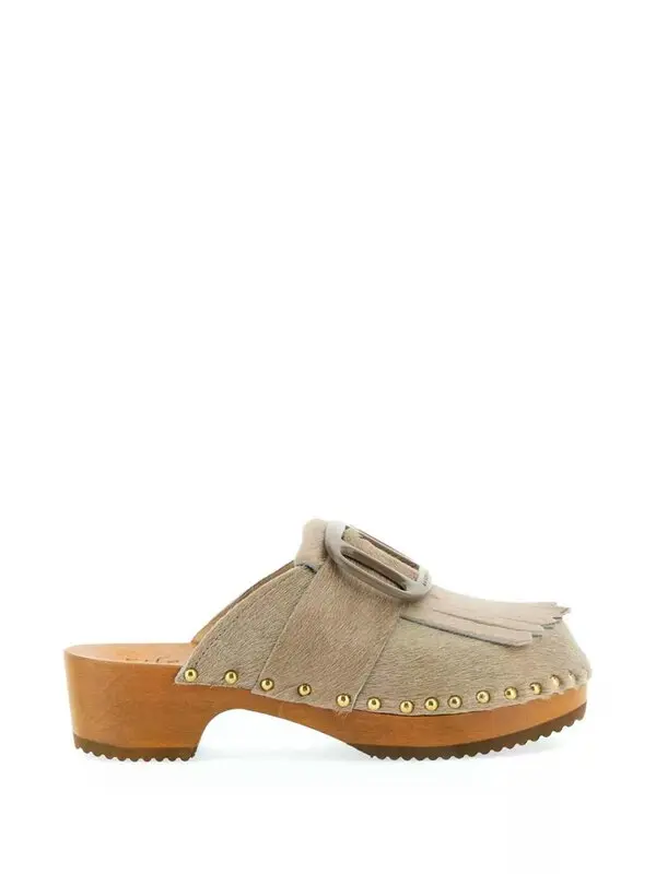 MAISON JEJIA Seberg Fringed Buckle Mules