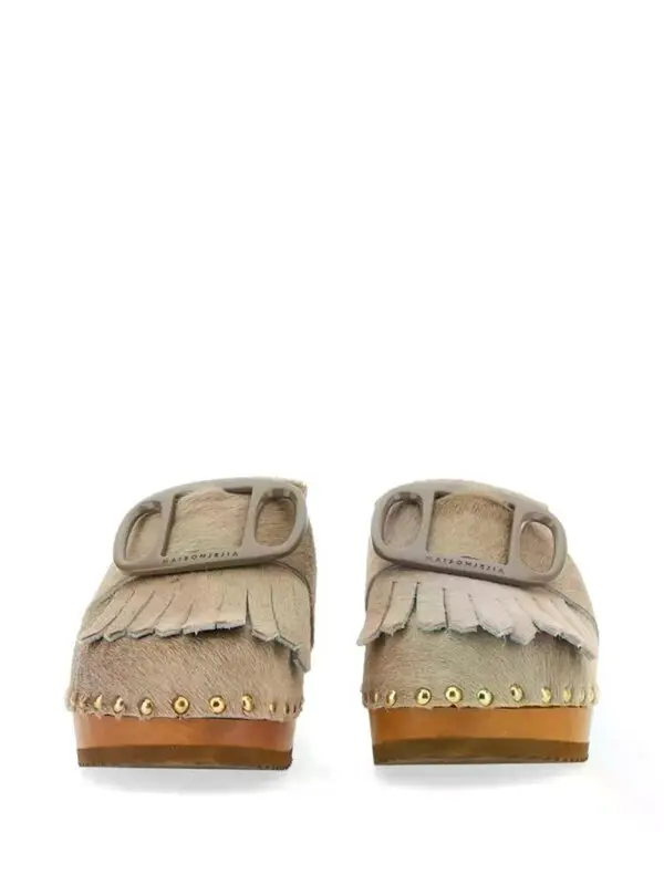 MAISON JEJIA Seberg Fringed Buckle Mules