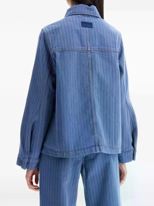 GANNI Striped Denim Jacket