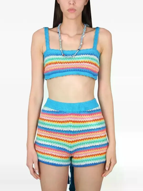 Alanui Striped Crop Top