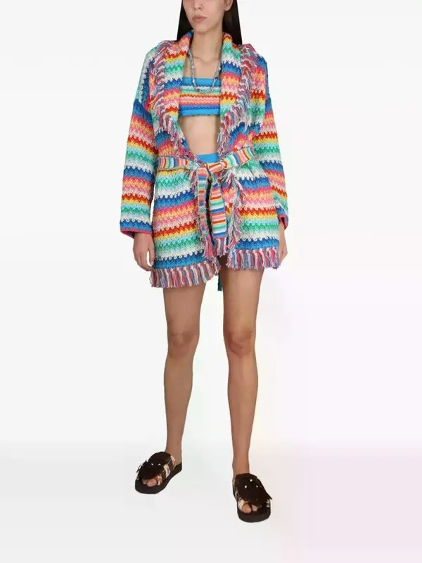 Alanui Striped Crop Top