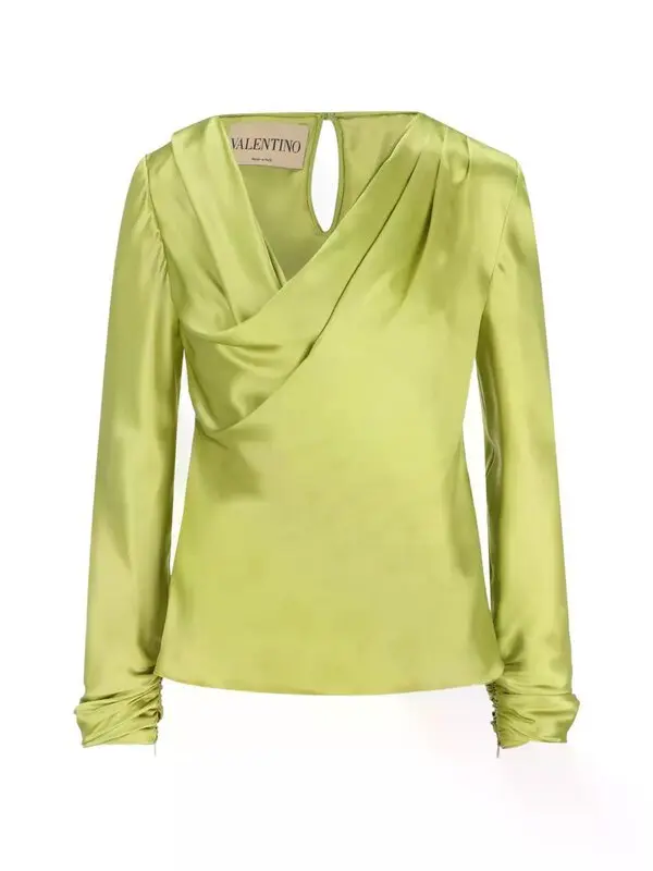 Valentino Garavani Draped Long-sleeve Top