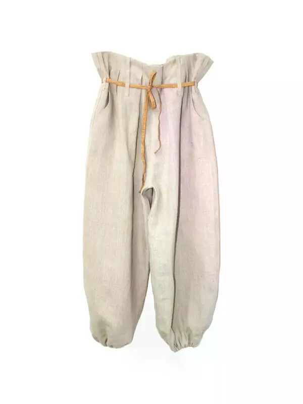 ANNTIAN Tie-detail Trousers - Neutrals