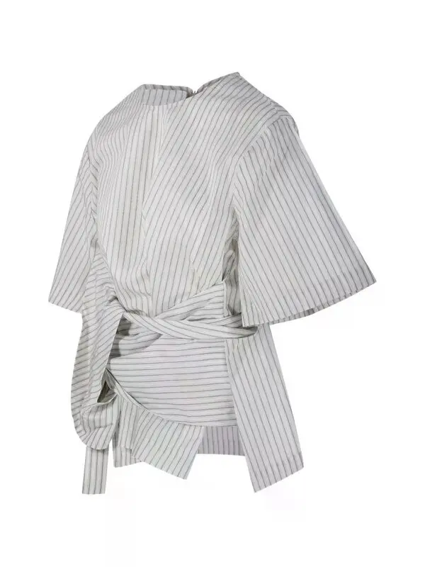 RÓHE Striped Tie Blouse