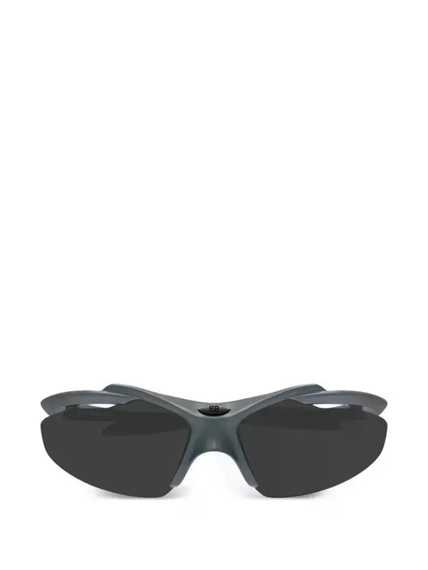 Balenciaga Logo Oval-frame Sunglasses - Grey