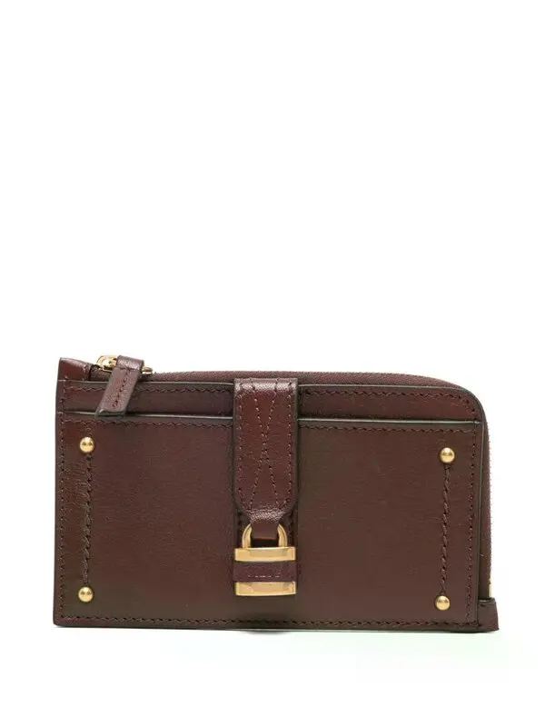 Chloé Locker-detail Strap Leather Wallet - Brown