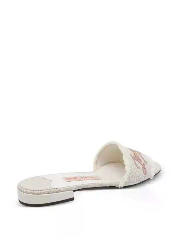 JIMMY CHOO Logo Embroidered Sandals
