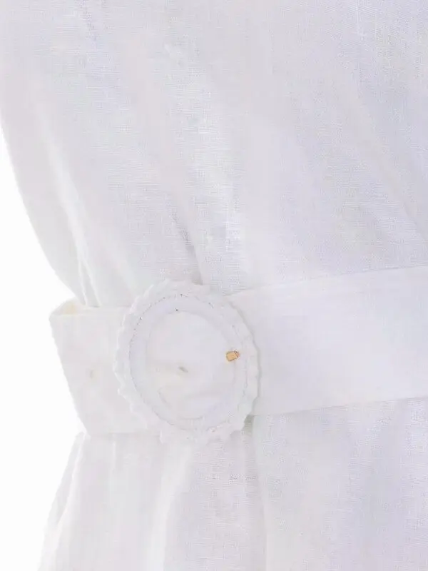 TWINSET Floral Lace Belted Mini Dress - White