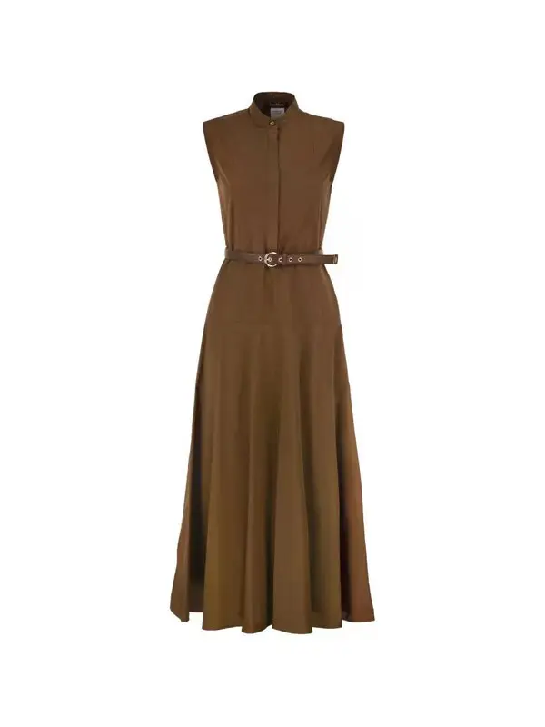 Max Mara Belted Cotton Midi Dress