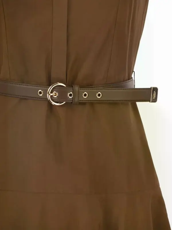 Max Mara Belted Cotton Midi Dress
