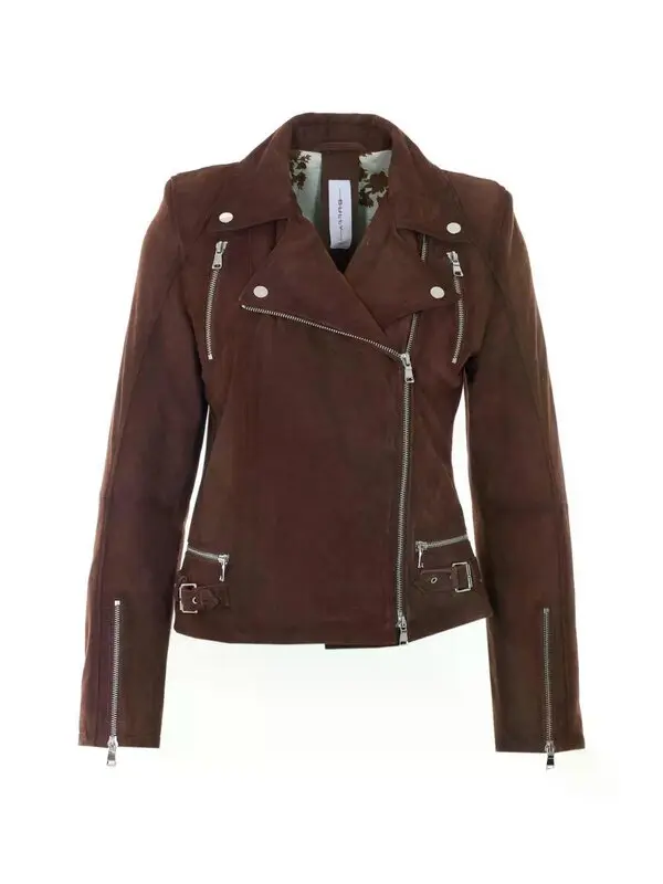 BULLY Suede Biker Jacket - Brown