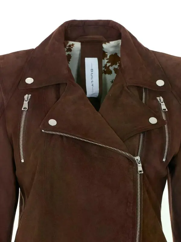 BULLY Suede Biker Jacket - Brown