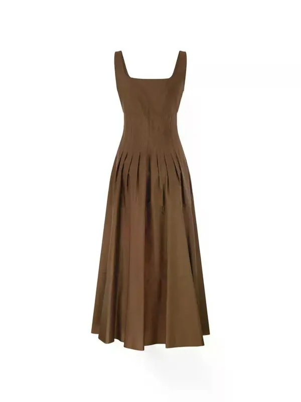 Max Mara Cotton Midi Dress - Brown