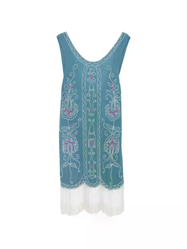 BODE Beaded Embellishment Midi Dress