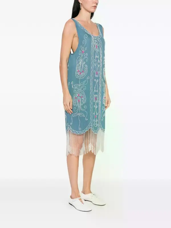 BODE Beaded Embellishment Midi Dress