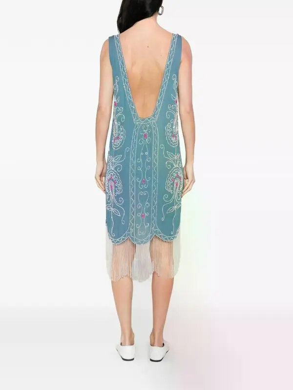 BODE Beaded Embellishment Midi Dress