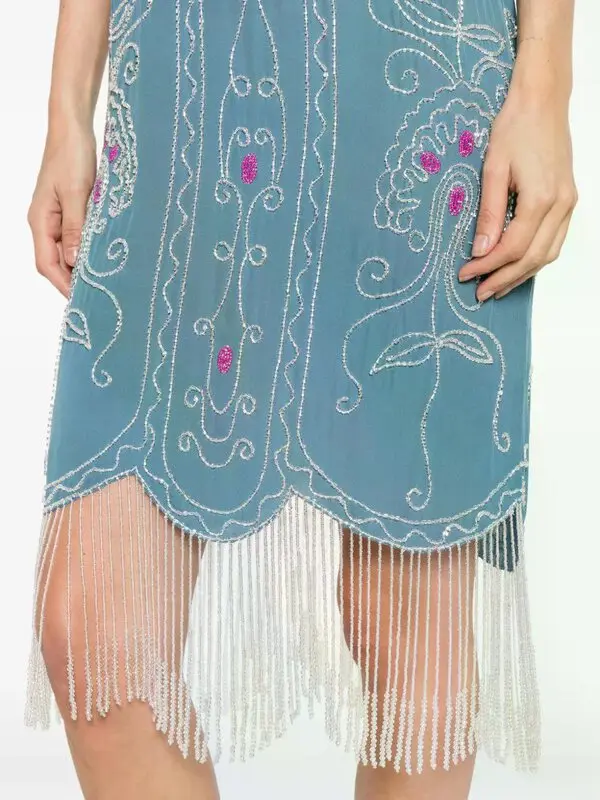 BODE Beaded Embellishment Midi Dress