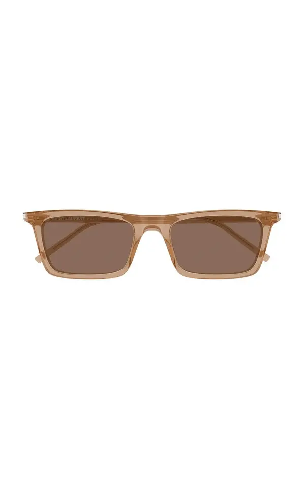 Saint Laurent Betty Thin Square-frame Sunglasses - Brown