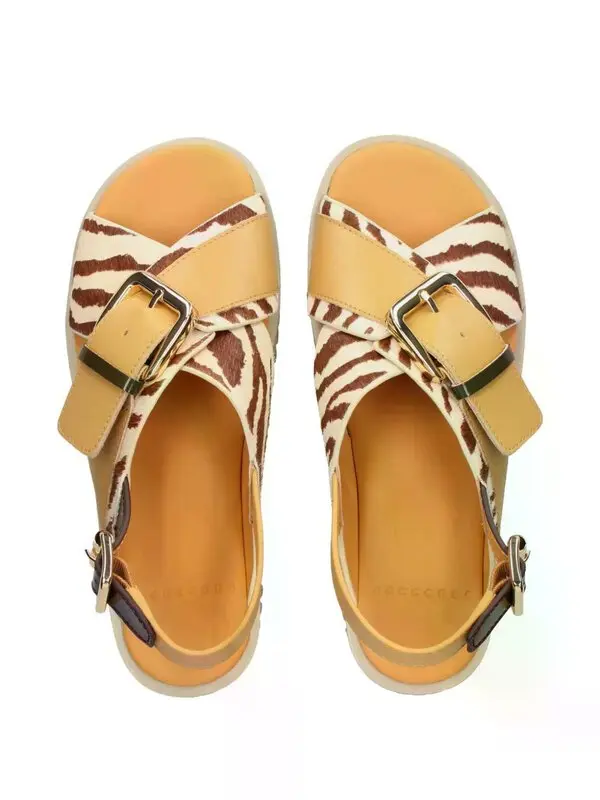 4CCCCEES Zebra-print Buckled Sandals