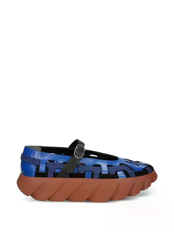 4CCCCEES Woven Strap Platform Pumps