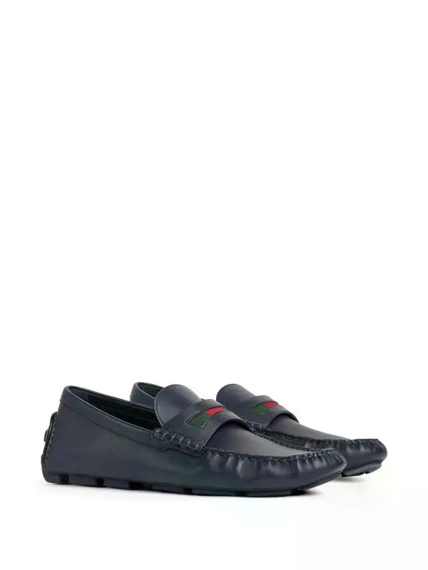 Gucci Logo Detail Leather Loafers