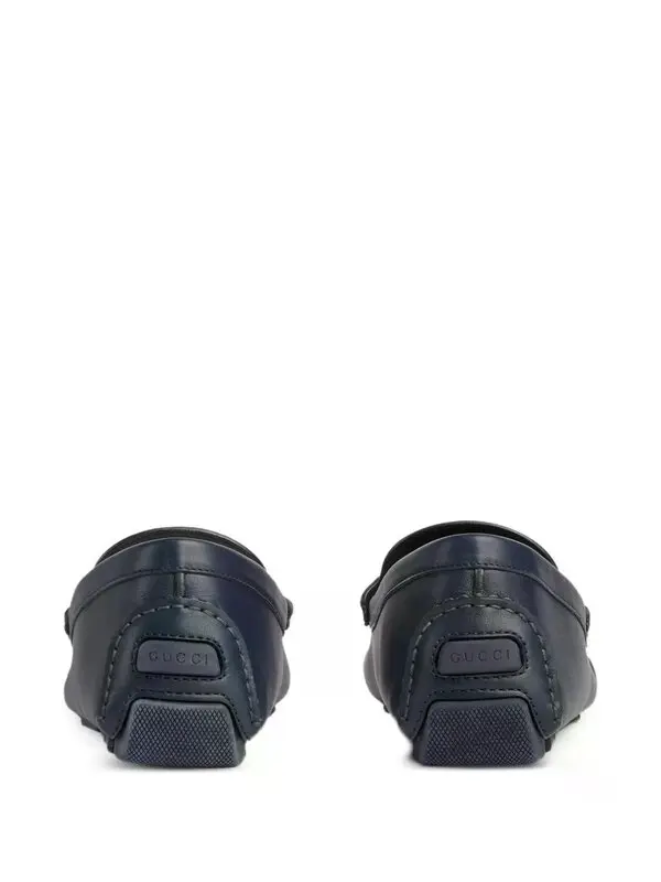 Gucci Logo Detail Leather Loafers