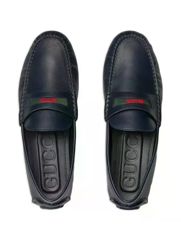 Gucci Logo Detail Leather Loafers