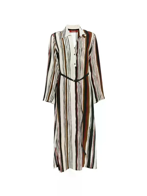 Max Mara Vanesio Striped Midi Dress - Neutrals