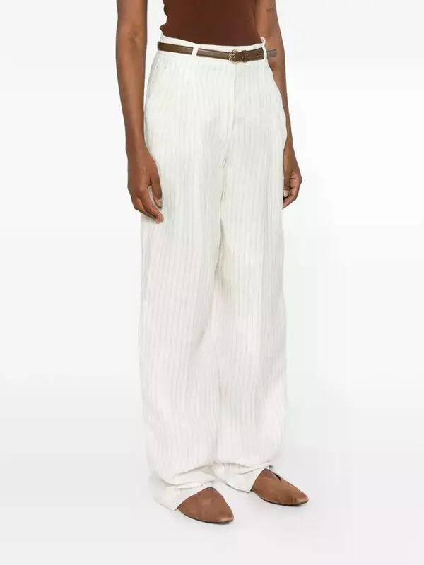 Max Mara Striped Belted Trousers