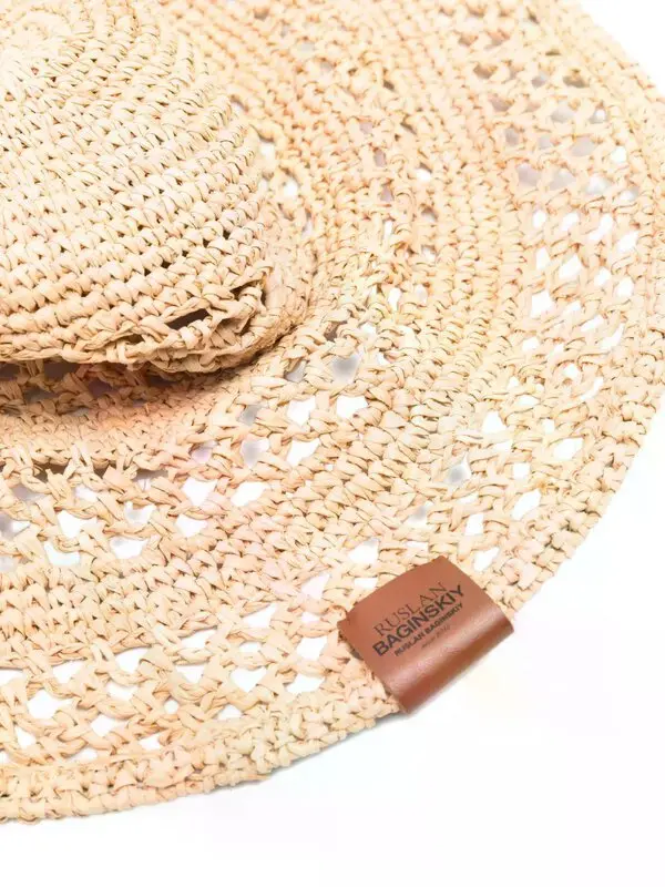 Ruslan Baginskiy Crochet-knit Straw Sun Hat