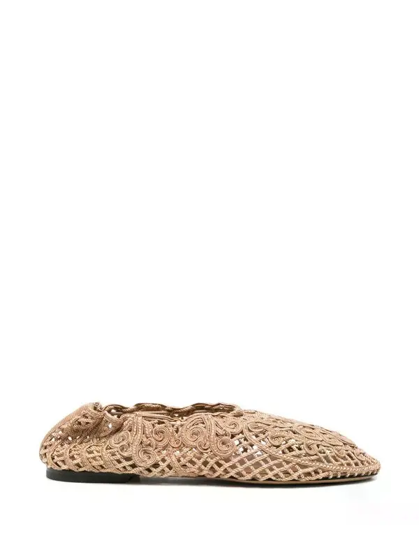 ODISSI Iris Crochet Ballet Flats - Neutrals