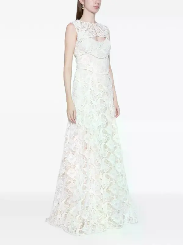 Costarellos Lace Sleeveless Maxi Dress - Neutrals