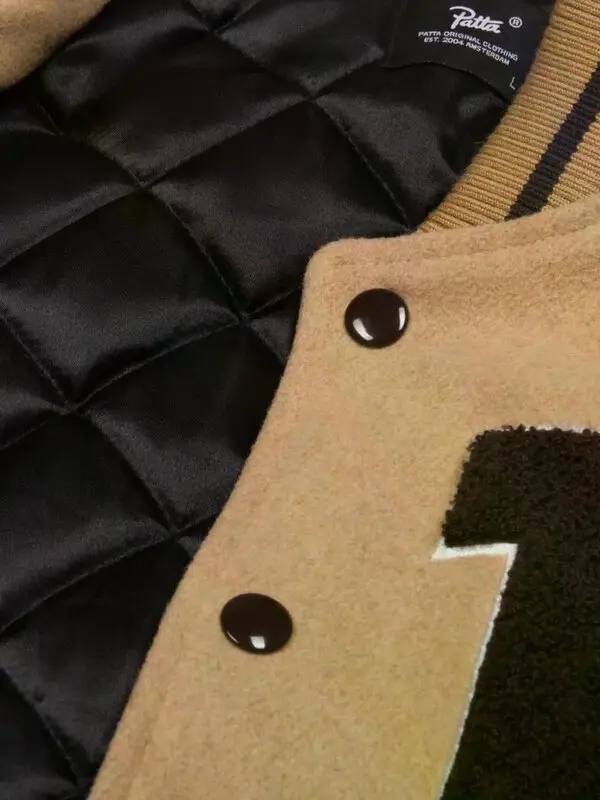 PATTA Logo-patch Houndstooth Bomber Jacket