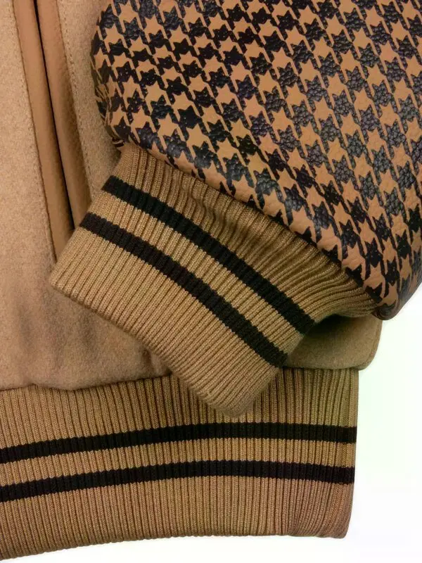 PATTA Logo-patch Houndstooth Bomber Jacket