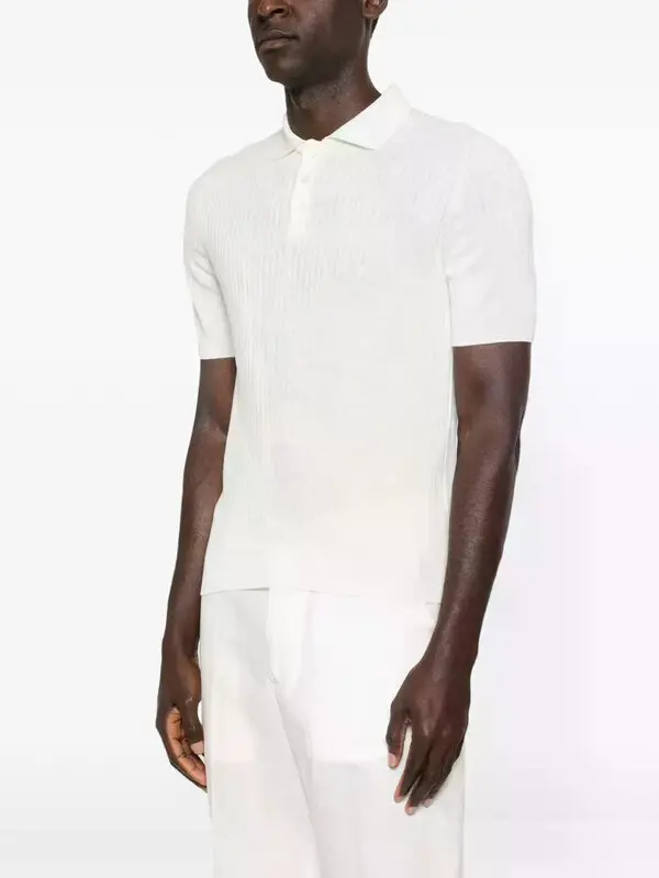 GRAN SASSO Ribbed Polo Shirt - Neutrals
