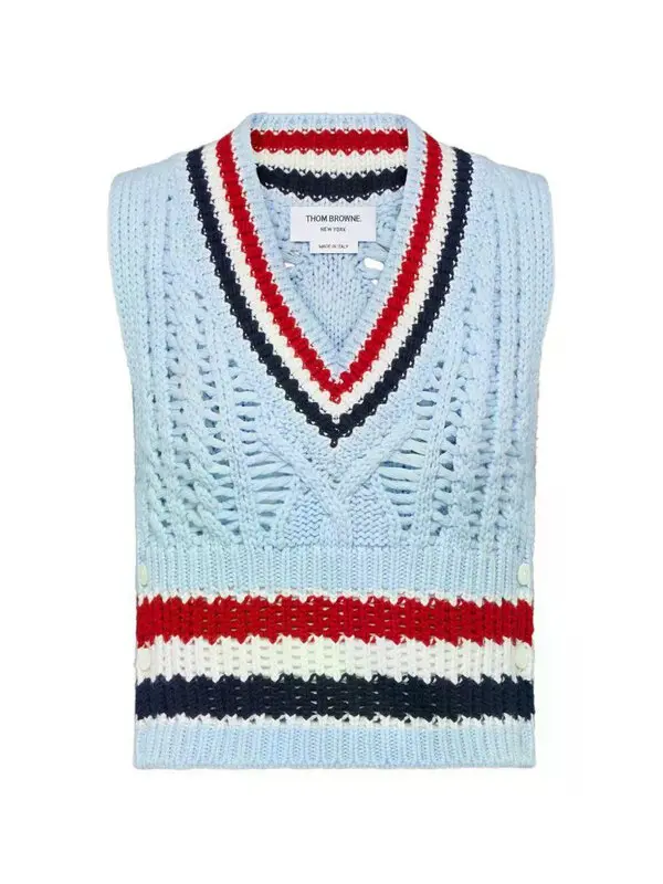 Thom Browne Knitted Vest - Blue